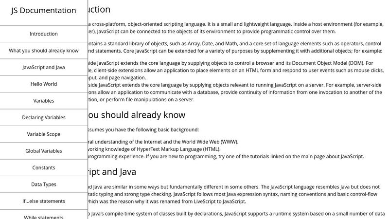 Technical Documentation Page