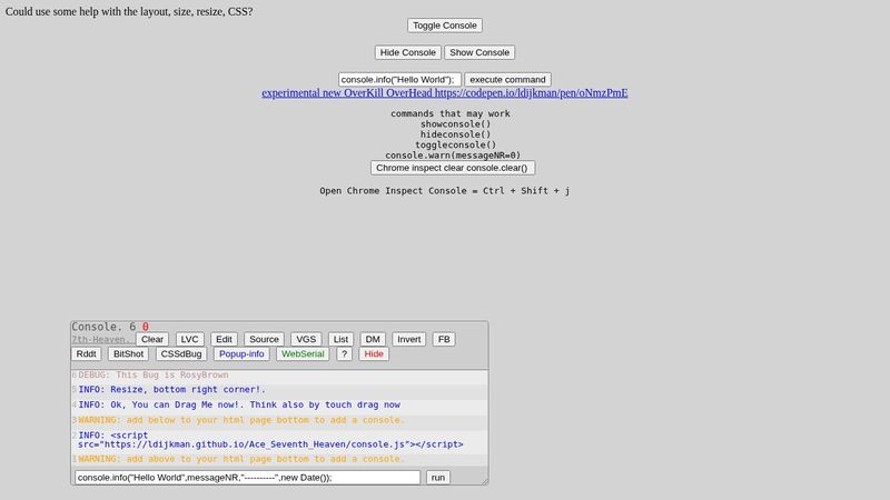add drag console, catch console capture console