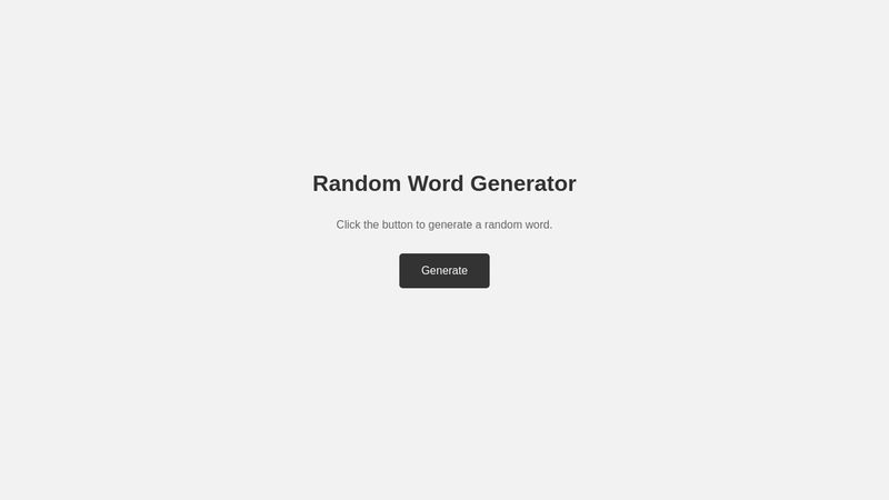 Random Word Generator