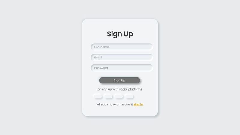 SignUp page with HTML & CSS