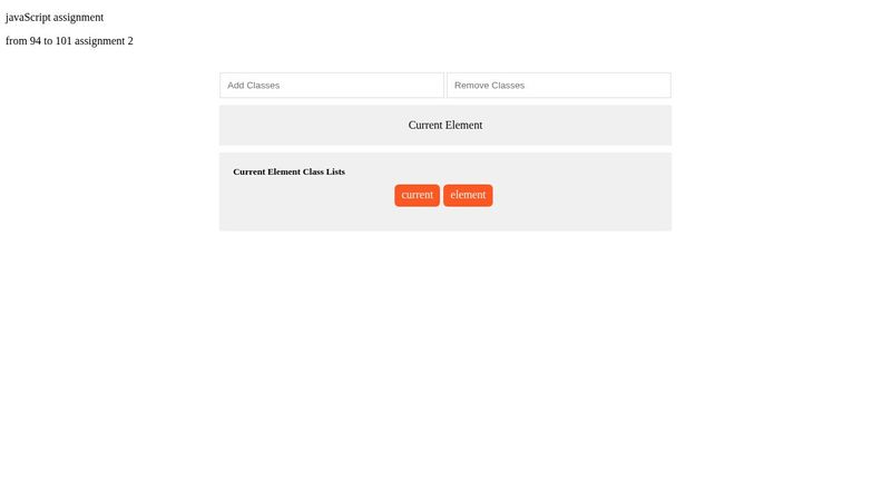 JS assignment from 94 to 101 assign 2