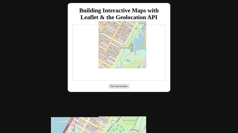 Building Interactive Maps with Leaflet & the Geo location API
