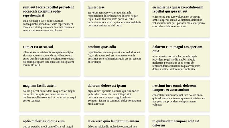 Fetch data from a sample api and render it in a card using javascript ...