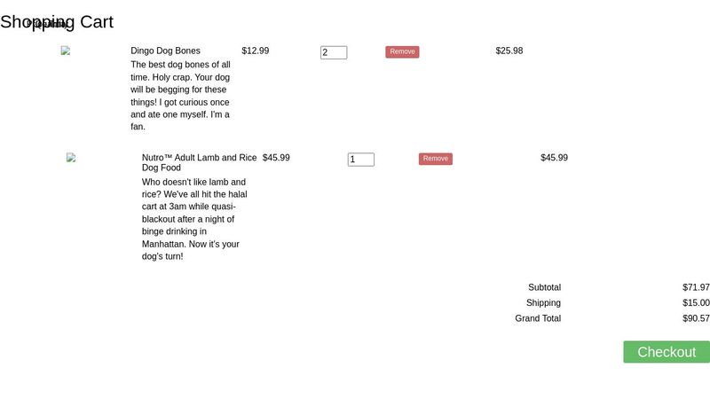 Responsive Shopping Cart