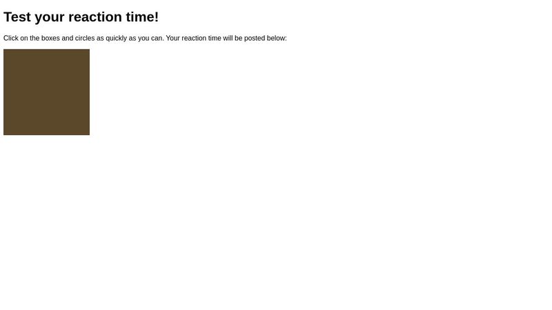 JavaScript Reaction Time Game