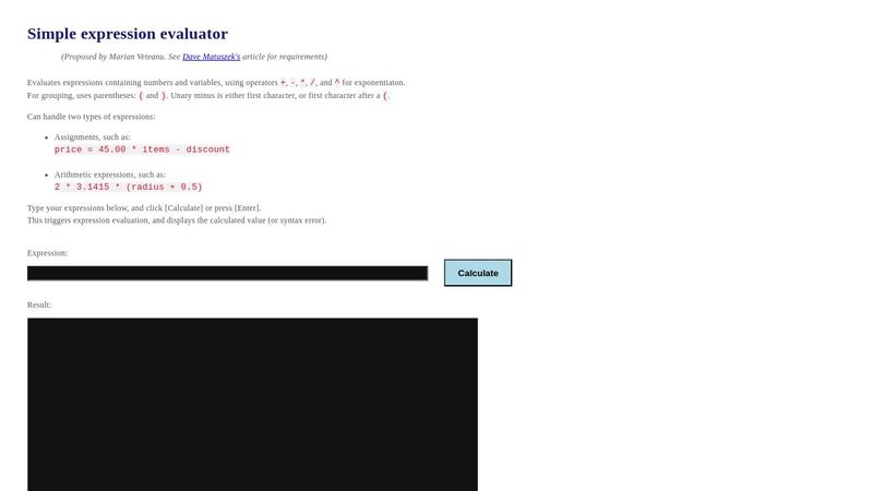 Expression evaluator