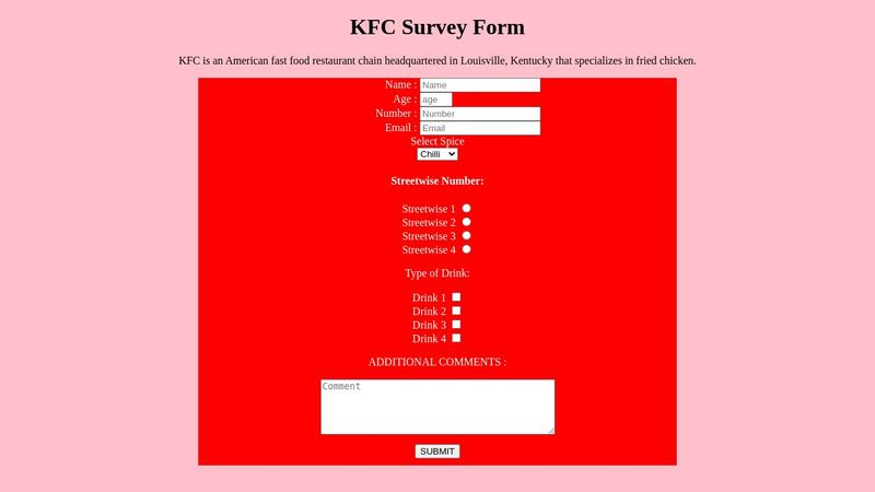 KFC Survey Form