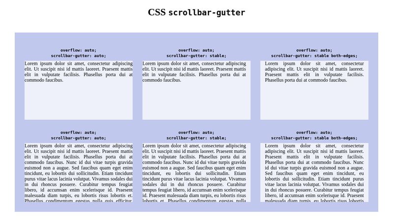 CSS scrollbar-gutter demo