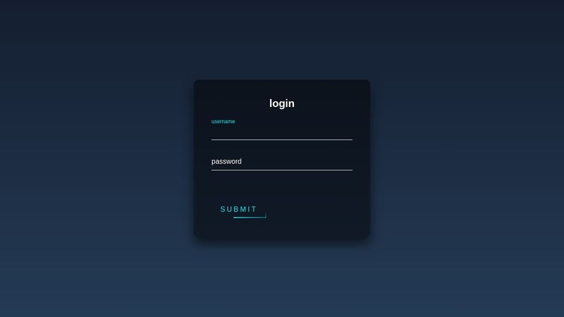 Login Form with floating placeholder and light button