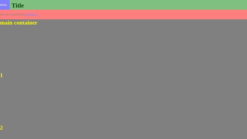 A touch slideout navigation menu