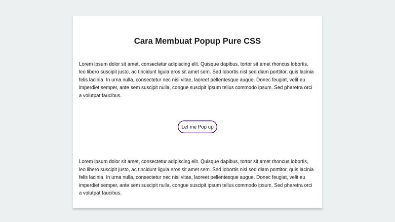 Create Popup With Pure CSS