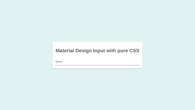 Material Design Input - CSS Pure