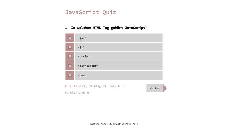JavaScript Quiz (German)