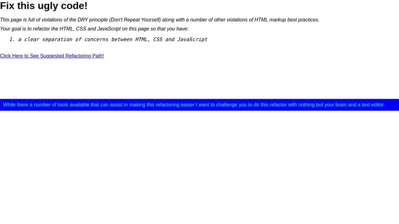 Refactoring html/css/js