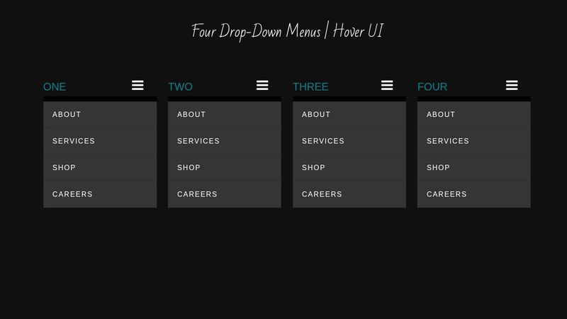 Four Drop-Down Menus | Hover UI