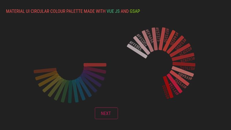Material UI Circular Colour Palette made with Vue JS and GSAP
