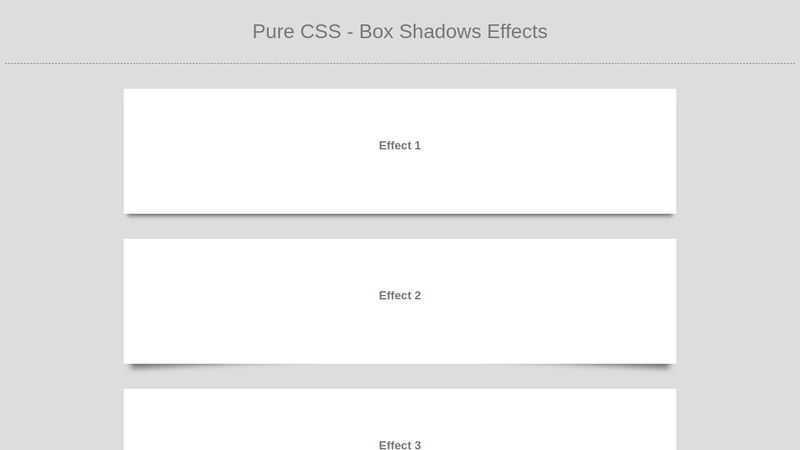 Pure CSS - Box Shadows Effects