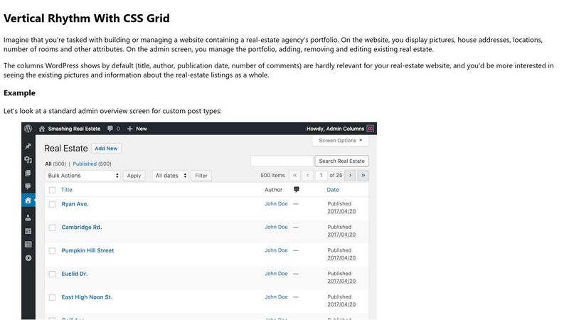 Task: Vertical rhythm with calc, CSS Custom Properties and CSS Grid