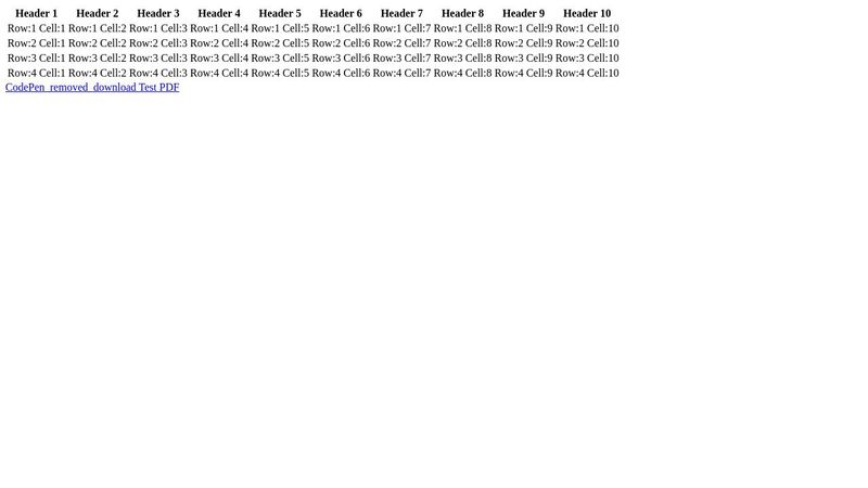 jsPDF json to html table to pdf