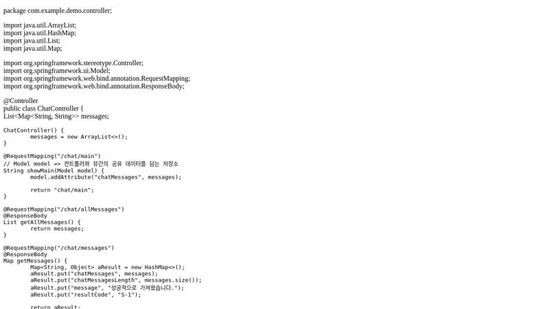 2018 05 13 2 Src Main Java Ntroller Chatcontroller Java