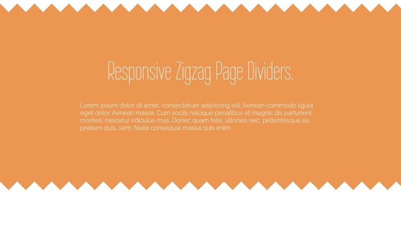 Responsive Zigzag Page Dividers (using CSS gradients)