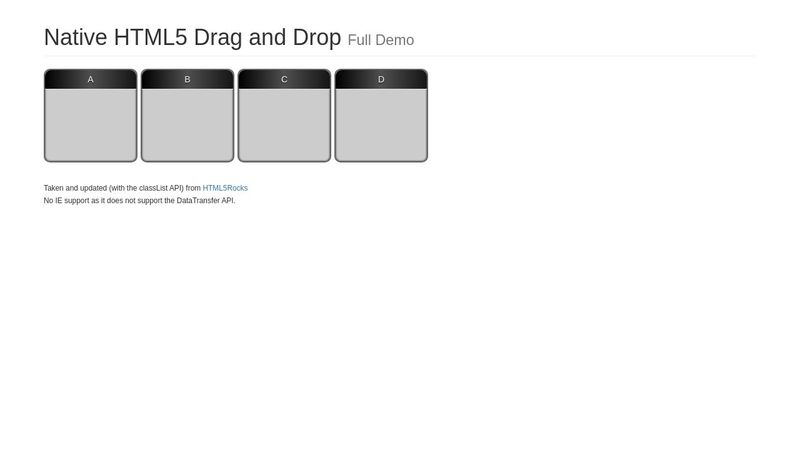 Native HTML5 Drag and Drop