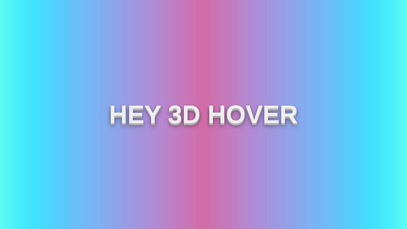 CSS 3D Text Hover Effect