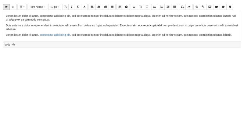 Simple WYSIWYG editor