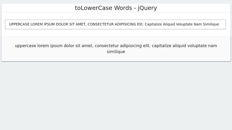 toLowerCase Words - jQuery and JS