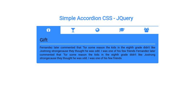 Simple Accordion CSS - JQuery