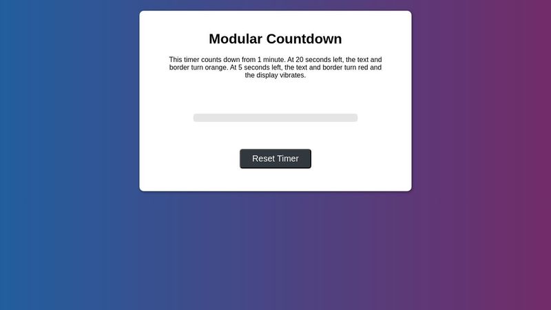 A Modular JS Countdown with Reset