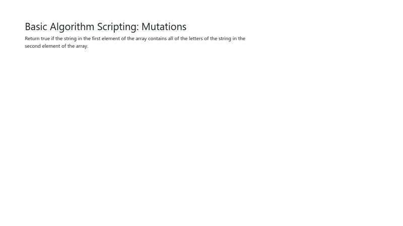 Basic Algorithm Scripting: Mutations
