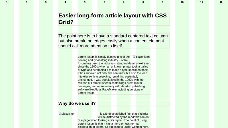 Easier Long Form Article Layout with CSS Grid