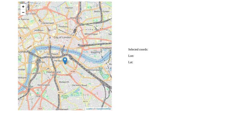 Get map coordinates on click (Leaflet.js)