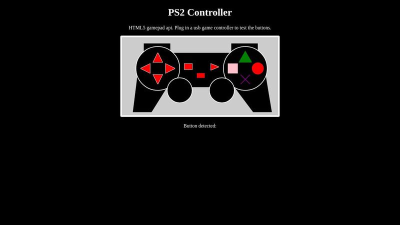 PS2 USB Game Controller using Gamepad API
