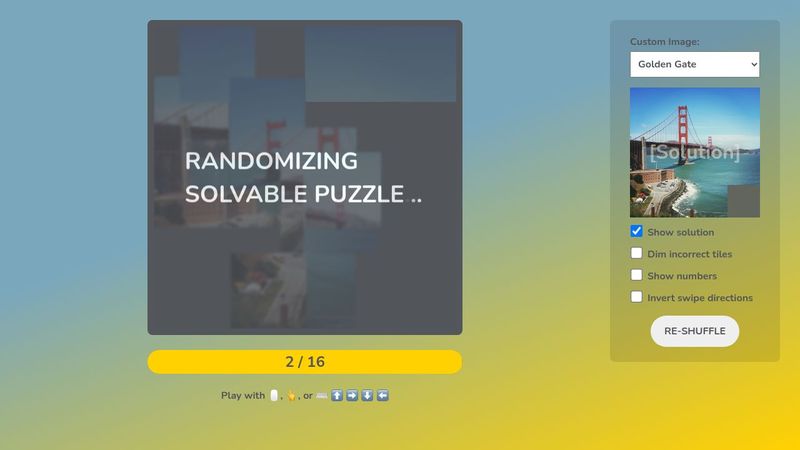 Sliding Tile Puzzle with Custom Images in Vue