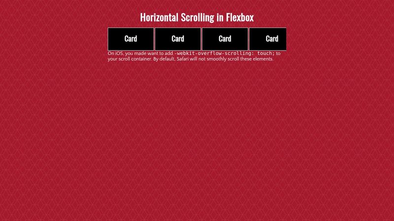 Horizontal Scrolling in Flexbox
