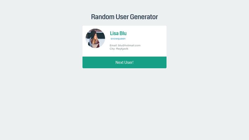 Random user generator API call