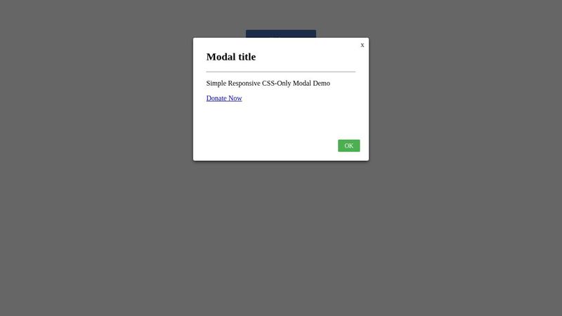 CSS only modal popup