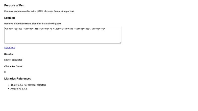 Remove HTML elements from string