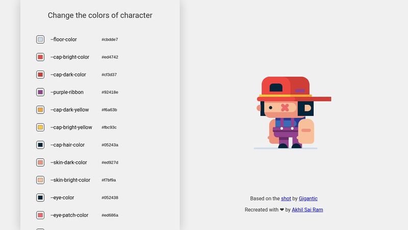 02- Character Design with CSS variables