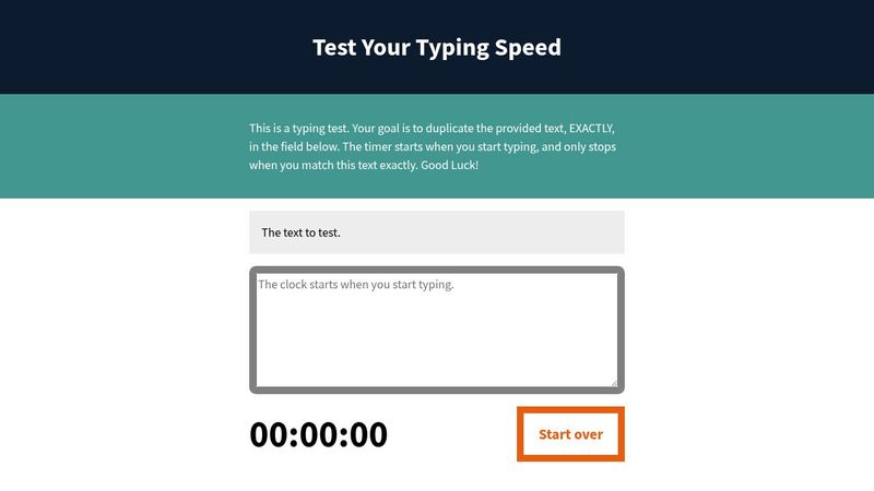 Typing speed test