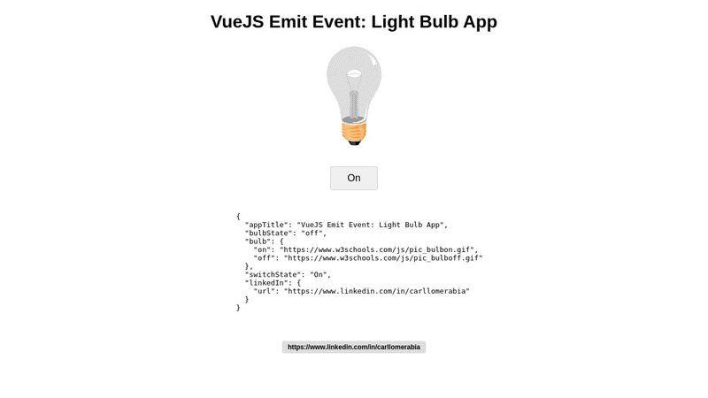 Vue JS Emit Event: Light Bulb App