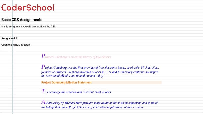 Basic CSS Assignments