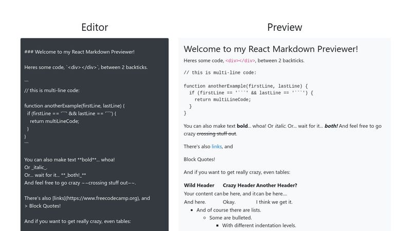 Markdown Previewer
