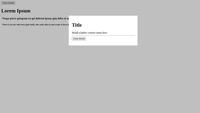 Modal Dialog Example - CSS + HTML Only