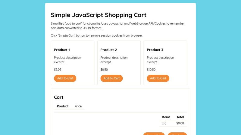Javascript Shopping Cart