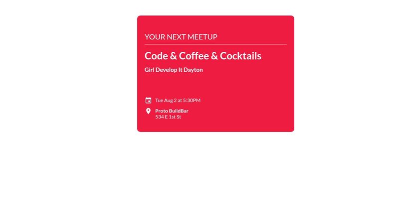 CSS Meetup Event Card