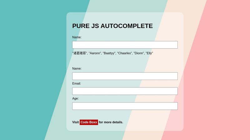 Pure HTML JS Autocomplete