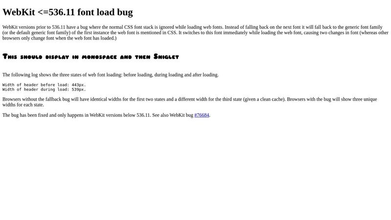 WebKit font load bug